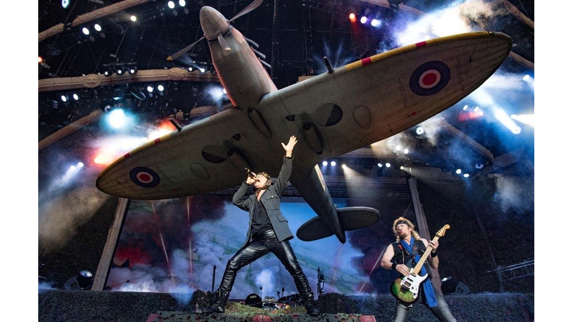 Iron Maiden fly replica of Spitfire at Legacy Of The Beast shows - 8days