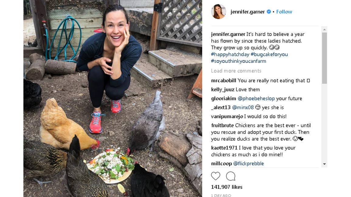 Jennifer Garner celebrates chickens' birthday - 8days