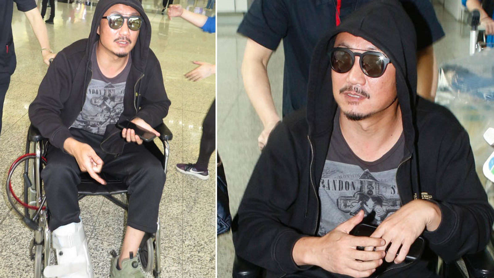 Ronald Cheng fractures foot on set in Thailand - 8days
