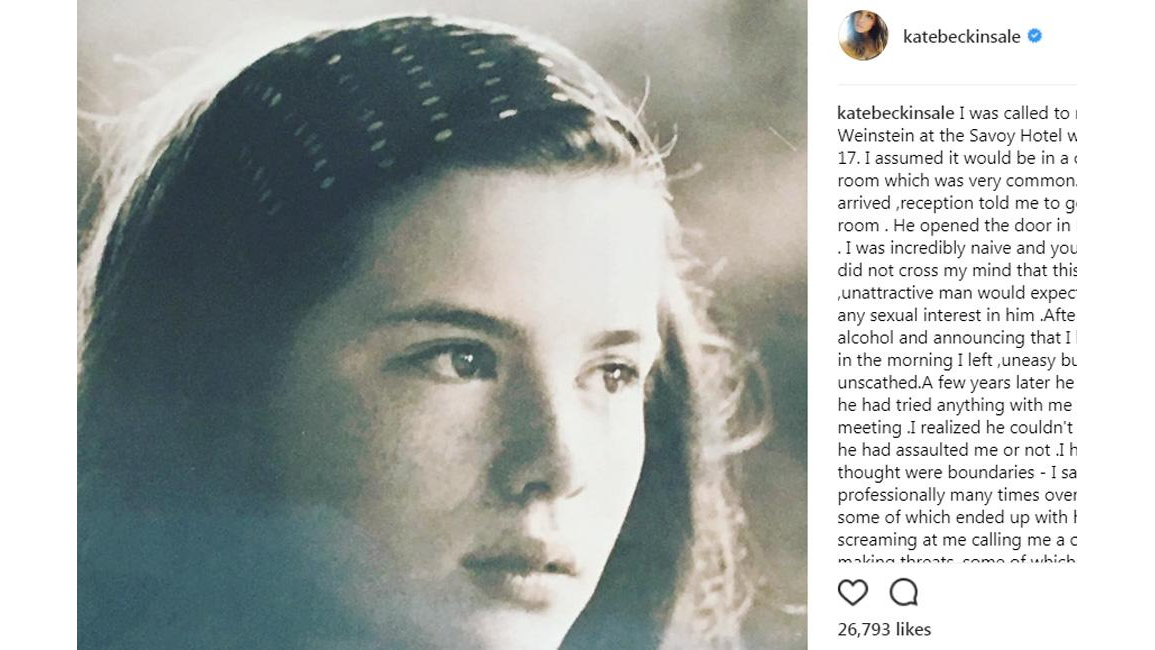 Kate Beckinsale claims she was sexually harassed by Harvey Weinstein ...