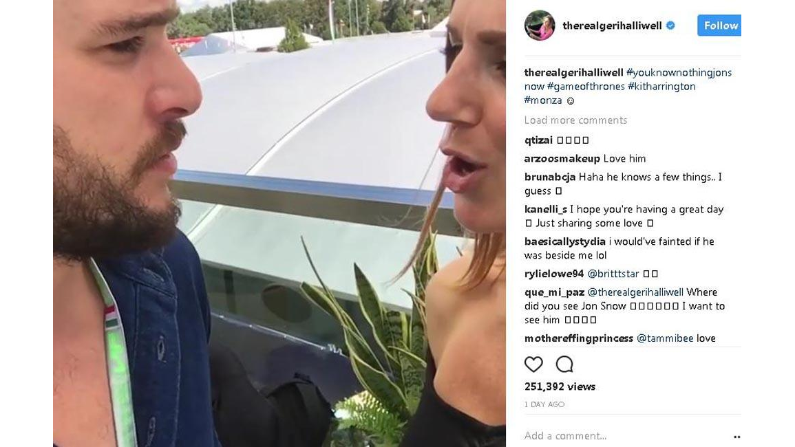 Geri Horner receives acting advice from Kit Harington - 8days