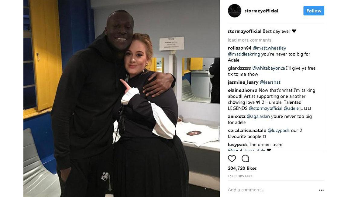 Adele surprises Stormzy after gig - 8days