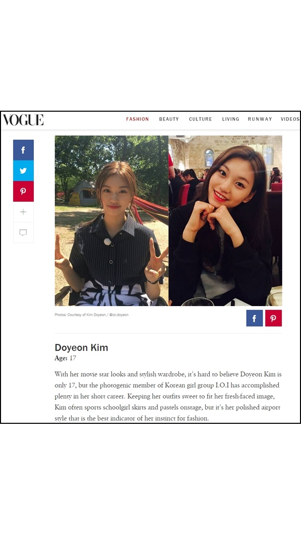 I.O.I′s Kim Do Yeon Selected as 1 of 8 ′Teen Style Stars′ By Vogue - 8days