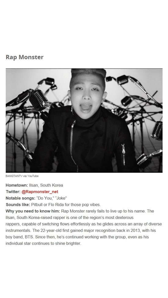 BTS′ Rap Monster Featured in Hip Hop Magazine ′XXL′ - 8days