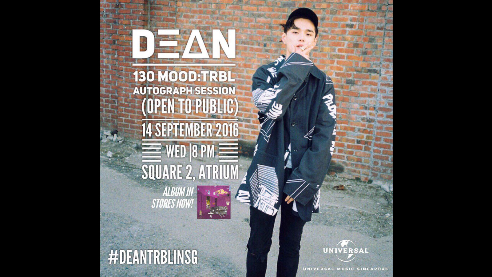 WIN Meet & Greet passes to meet DEAN in Singapore - 8days