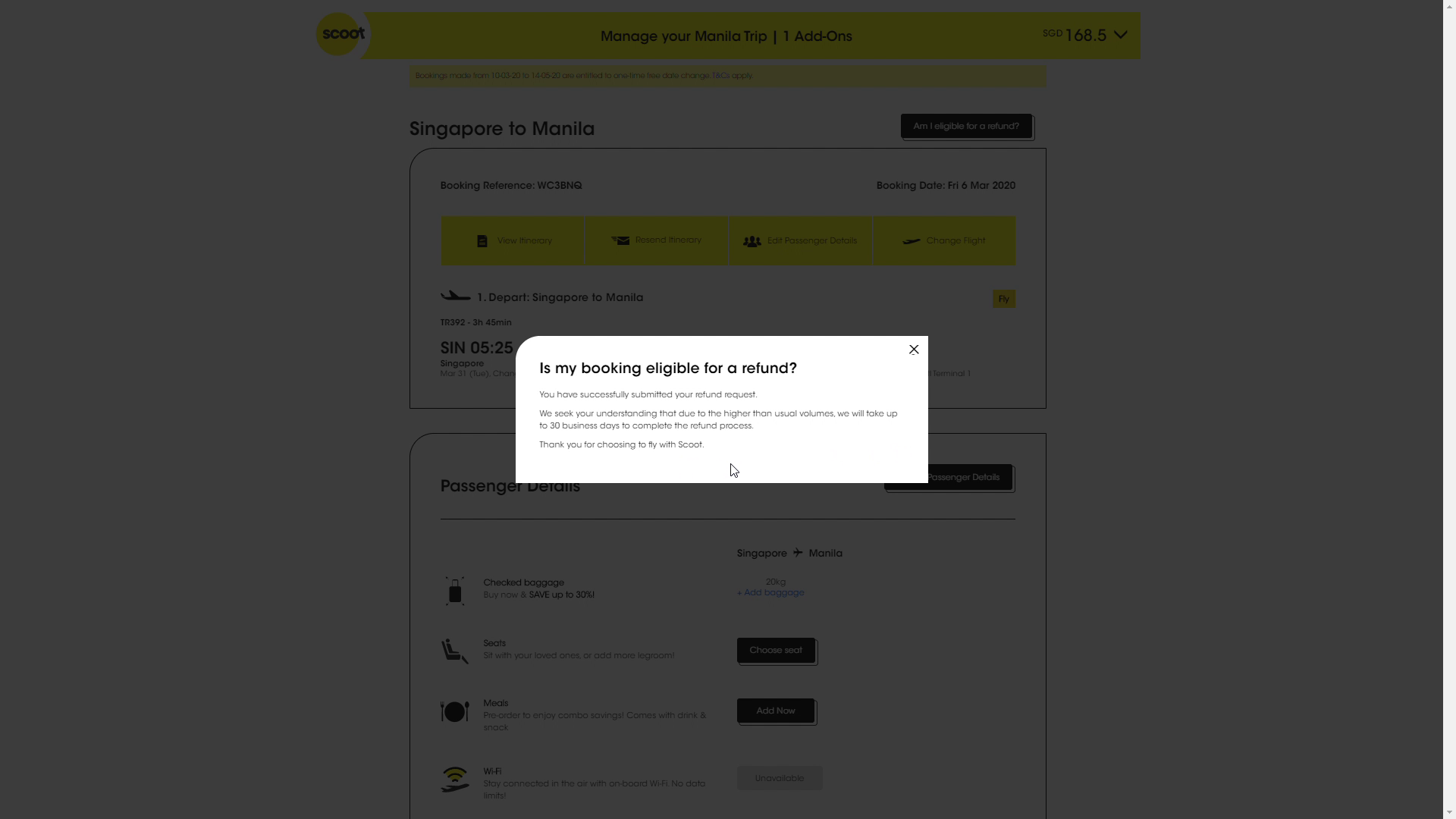 Customers Can Now Process Their Own Refunds On The Scoot Website - 8 Days