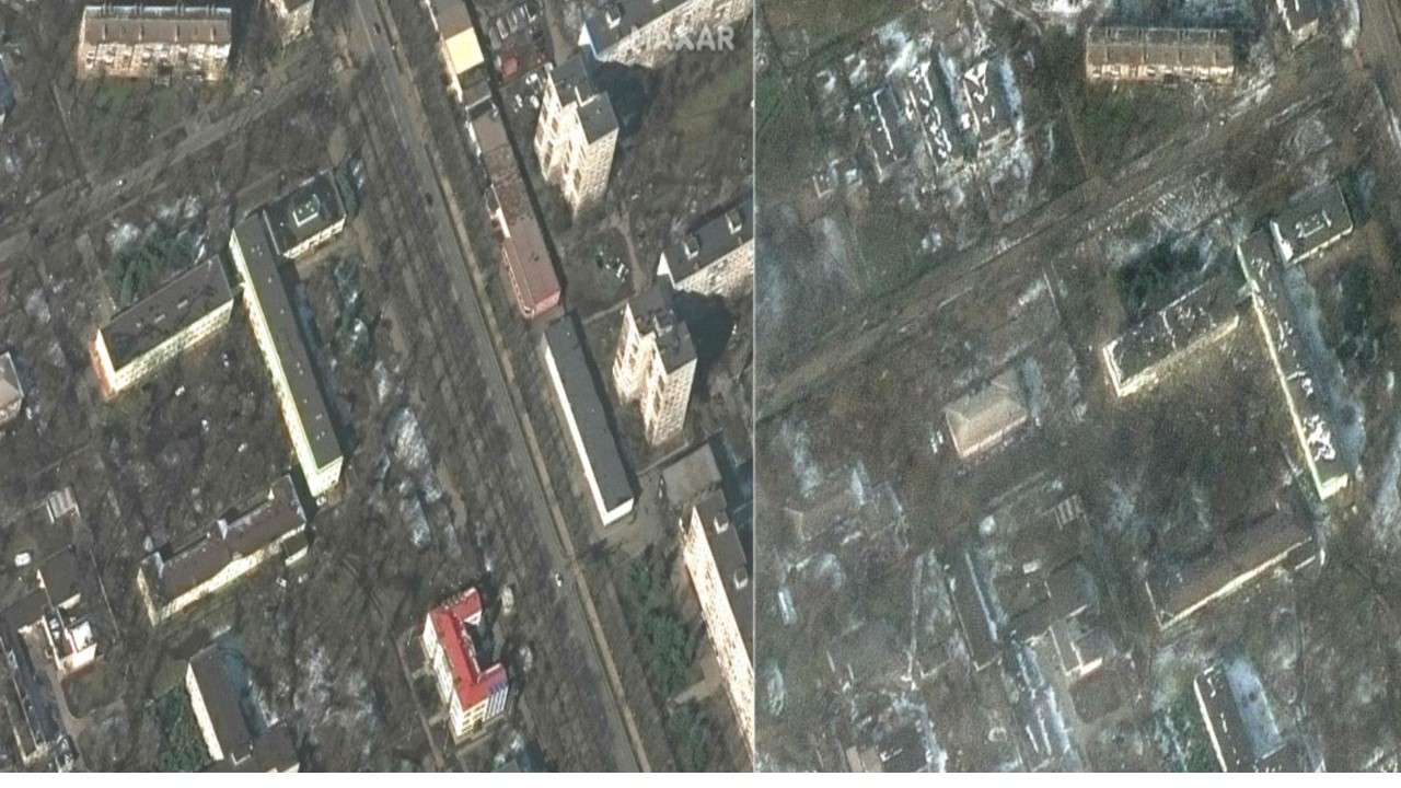 உக்ரேனில் தாக்குதல் நடத்தப்பட்டதற்கு முன்னரும், பின்னரும் - படங்களில் ...